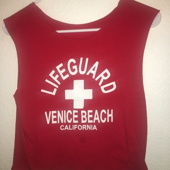 Tops | Lifeguard Red Crop Top | Poshmark